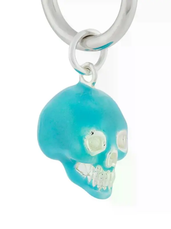 TRUE ROCKS Small Skull Hoop Earring - Silver