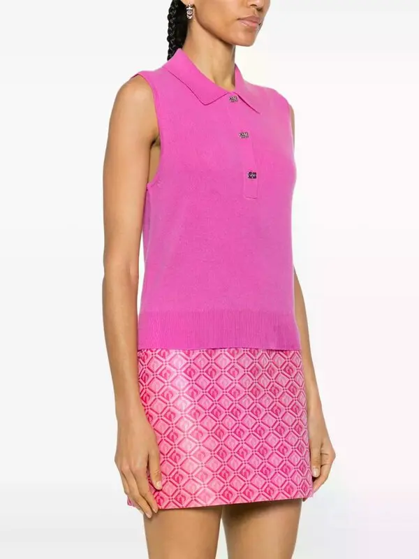 GANNI Logo-buttons Sleeveless Top
