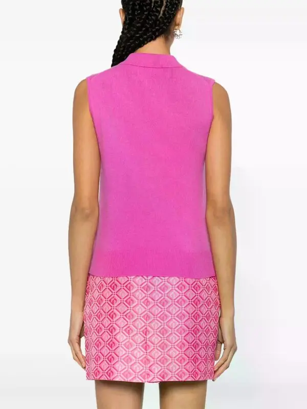 GANNI Logo-buttons Sleeveless Top