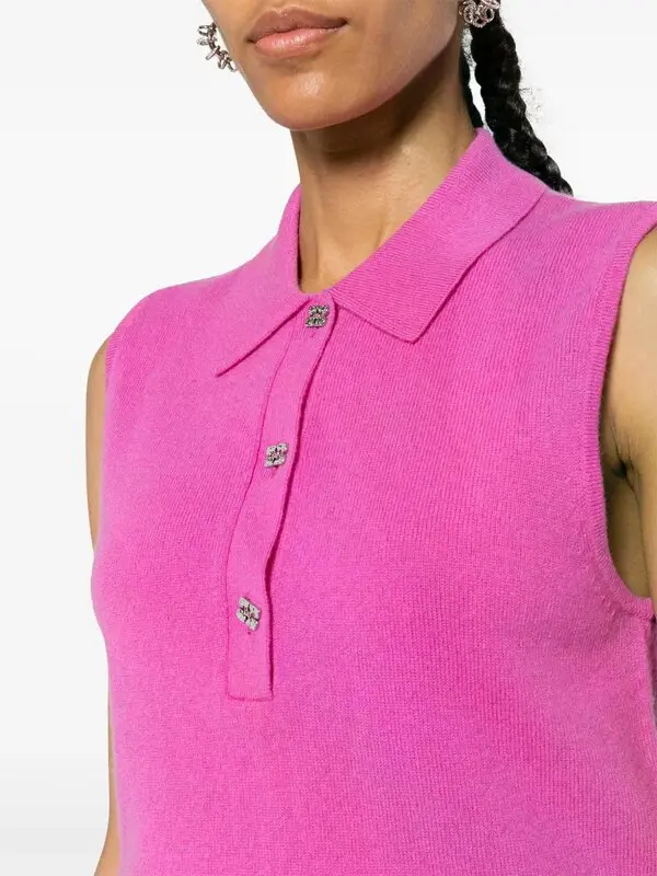 GANNI Logo-buttons Sleeveless Top