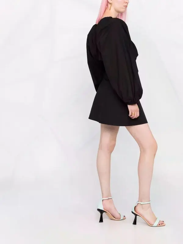 PATOU Balloon-sleeve Belted Mini Dress