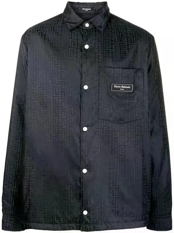 Balmain Monogram Graphic Print Overshirt