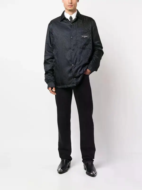 Balmain Monogram Graphic Print Overshirt
