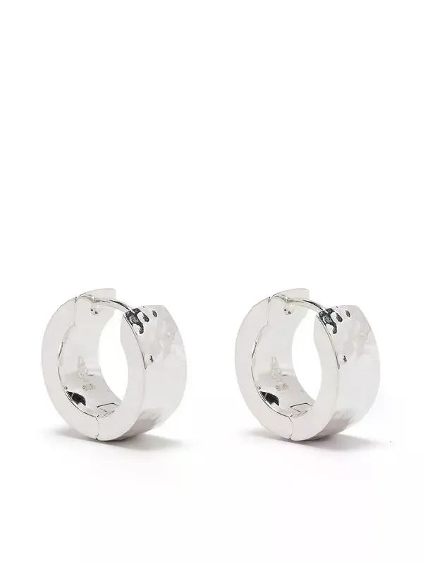 DOWER & HALL Chubby Nomad Huggie Hoop Earrings - Silver