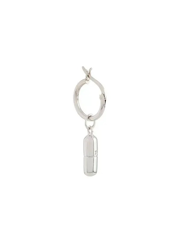 TRUE ROCKS Pill Hoop Earring - Silver