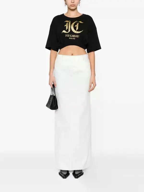 Just Cavalli Logo-print Cotton Crop Top