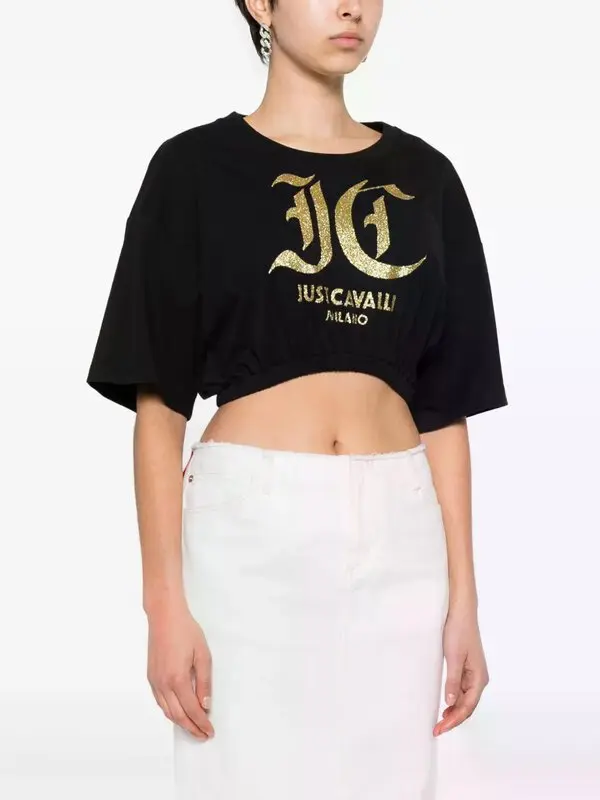Just Cavalli Logo-print Cotton Crop Top