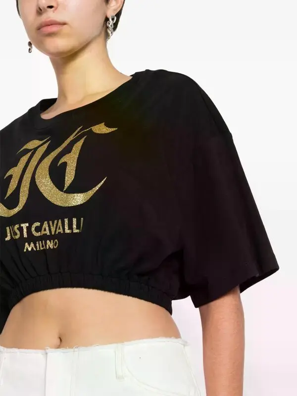 Just Cavalli Logo-print Cotton Crop Top