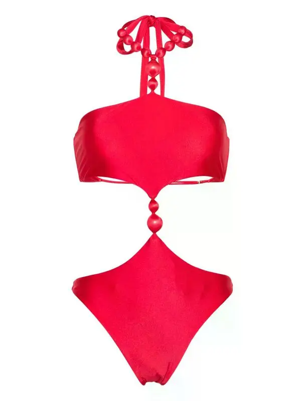 Cult Gaia Caitriona Beaded Swimsuit - Red
