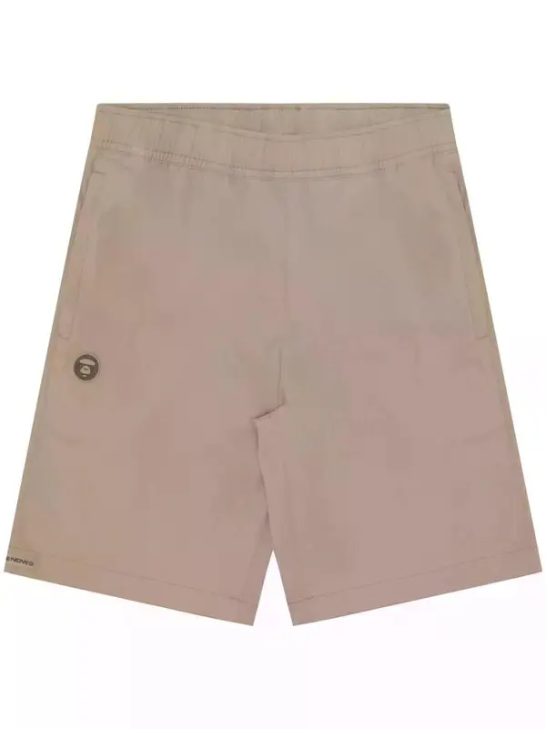AAPE BY *A BATHING APE Moonface Logo-patch Shorts - Neutrals