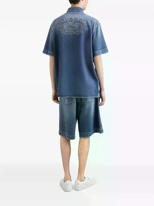 Dolce & Gabbana Logo-embroidered Denim Shorts