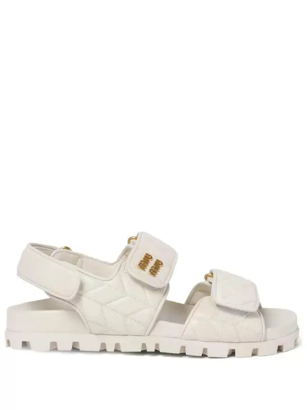 Miu Miu Matelassé Logo-plaque Sandals