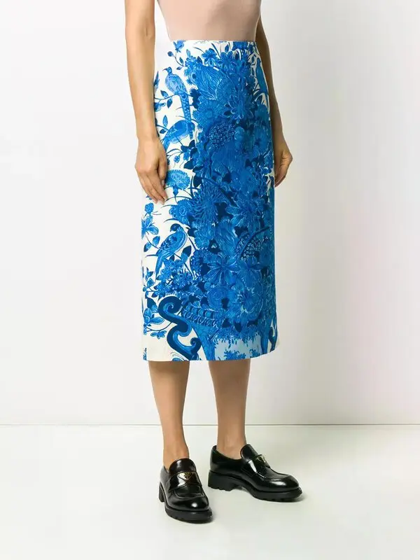 Valentino Garavani Floral Print Midi Skirt