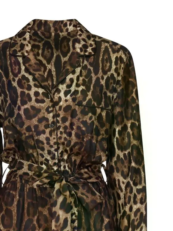 Dolce & Gabbana Leopard-print Silk Pajama Jumpsuit