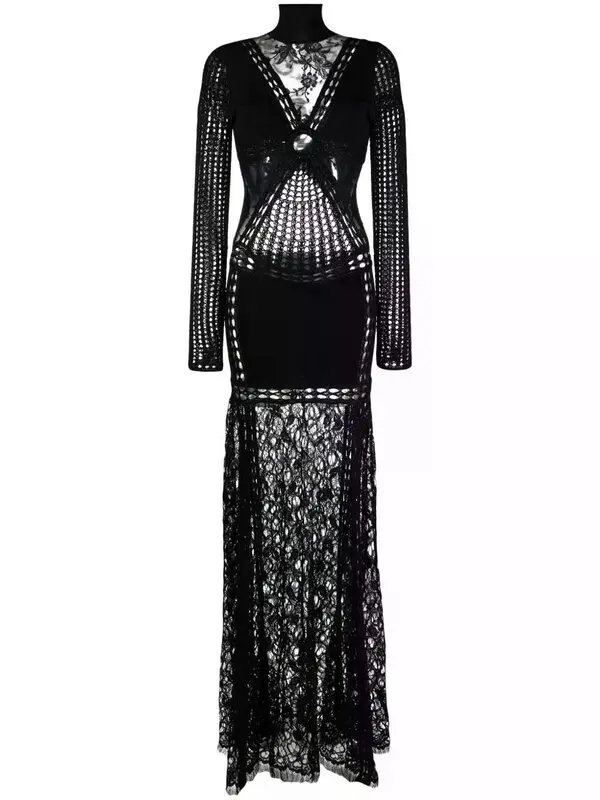 Roberto Cavalli Lace Panelled Gown