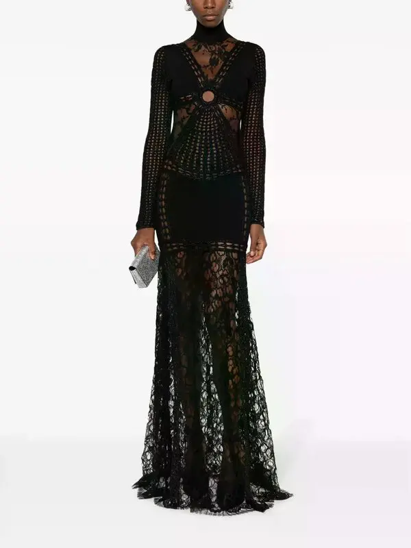 Roberto Cavalli Lace Panelled Gown