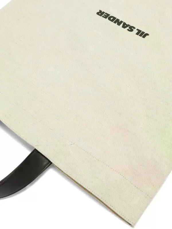 JIL SANDER Logo-print Cotton Tote Bag - Neutrals