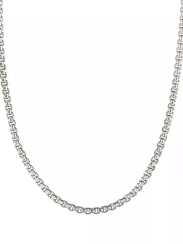 David Yurman 14kt Yellow Gold And Sterling Box Chain Necklace - Silver