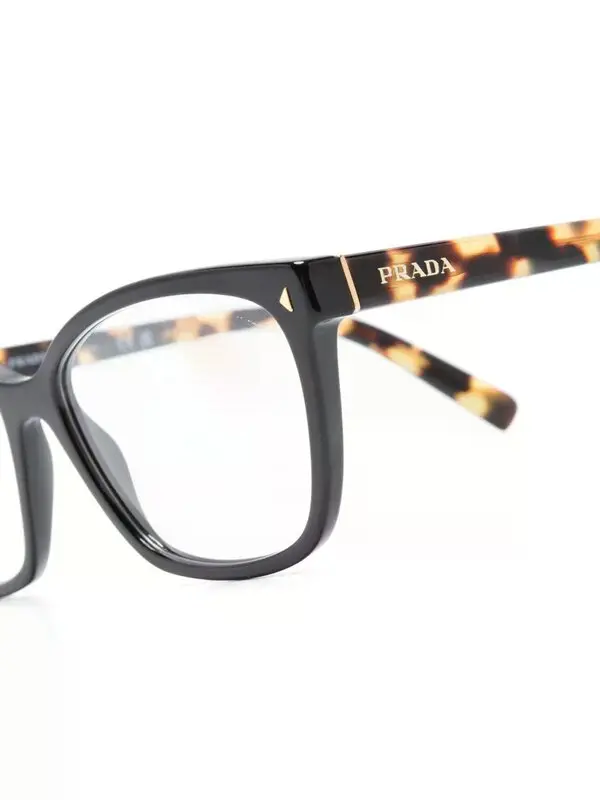 Prada Tortoiseshell-effect Square-frame Glasses - Black