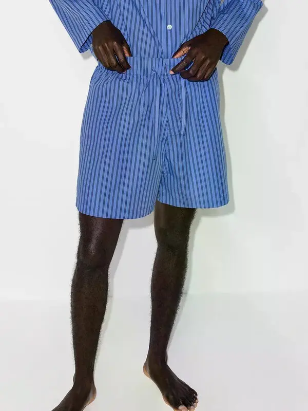 TEKLA Striped Drawstring Pajama Shorts