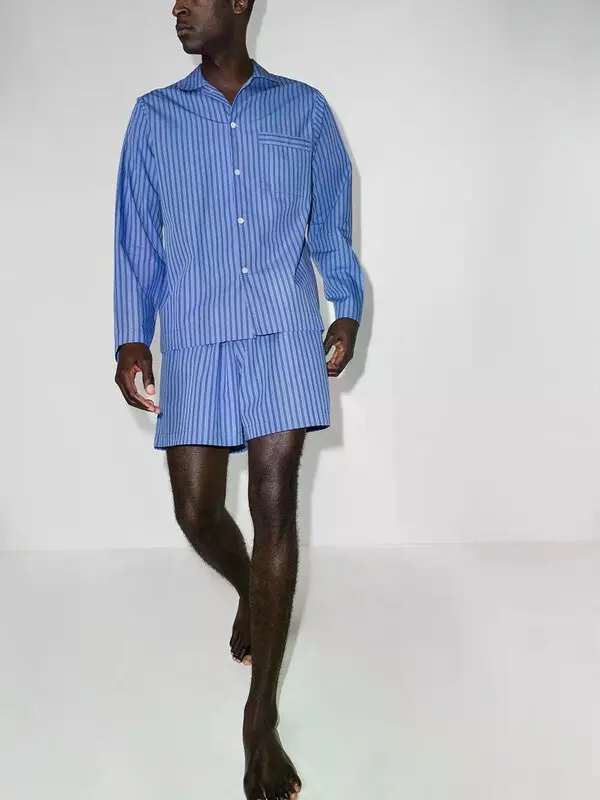 TEKLA Striped Drawstring Pajama Shorts