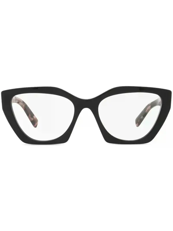 Prada Geometric Frame Glasses - Black