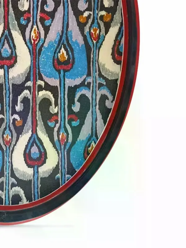 LES-OTTOMANS Ikat Hand-painted Oval Tray