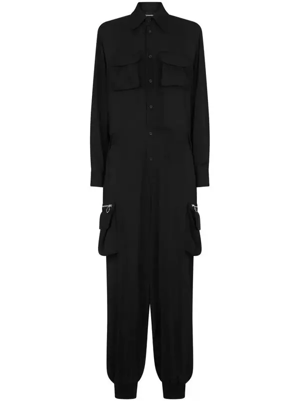 Dsquared2 Wide-leg Cargo Jumpsuit - Black