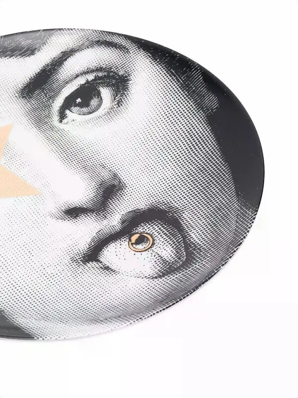 FORNASETTI Face Print Plate - Black