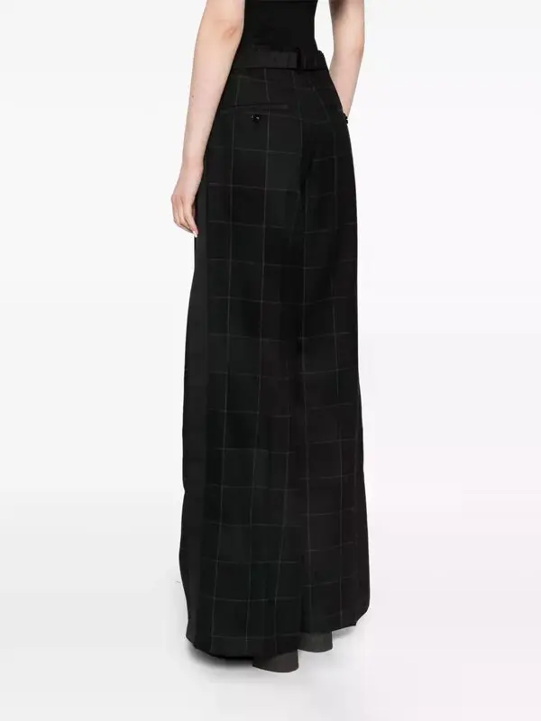 Sacai Check-pattern Wide-leg Trousers