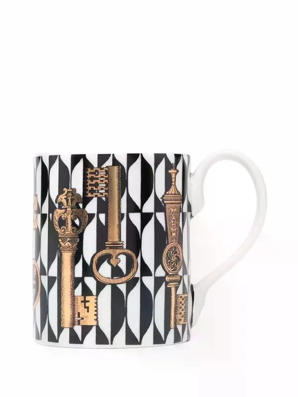 FORNASETTI Chiavi Printed Mug