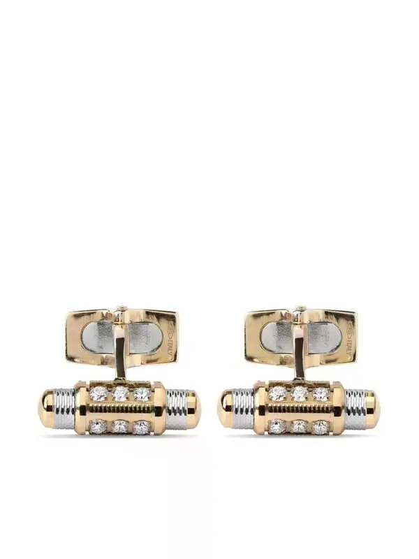 OFFICINA BERNARDI 18kt Yellow And White Lumen Diamond Cufflinks - Gold