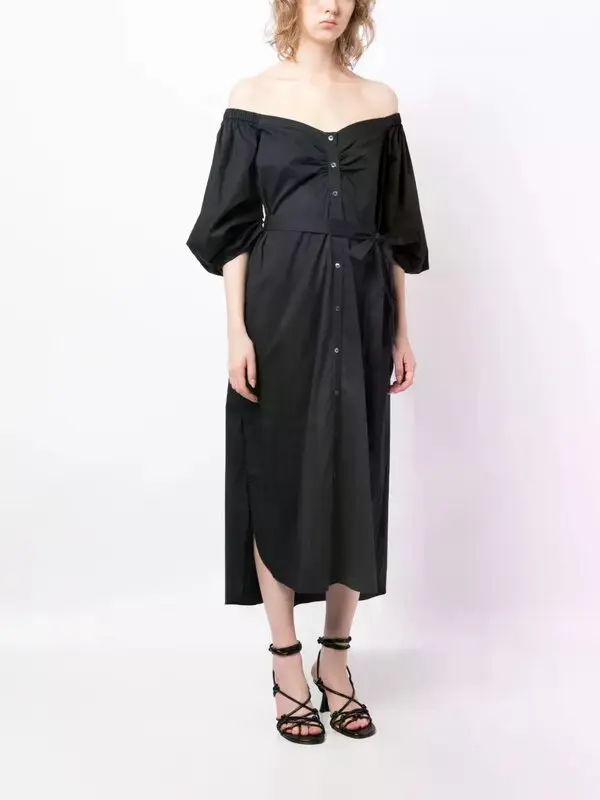 Staud Reese Off-shoulder Stretch-cotton Dress