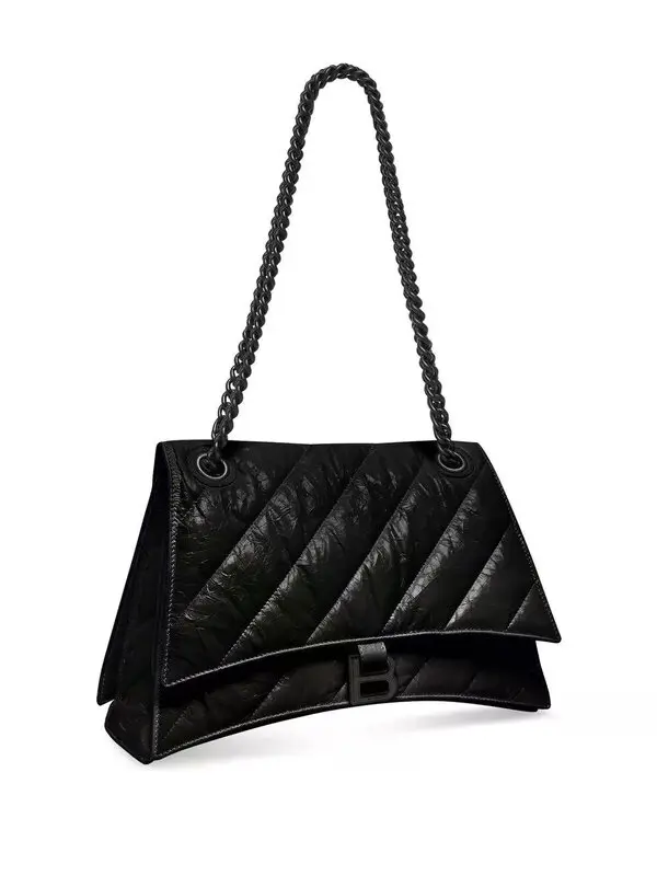 Balenciaga Large Crush Chain-strap Shoulder Bag - Black