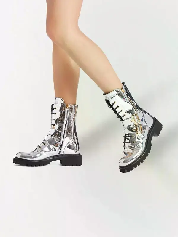GIUSEPPE ZANOTTI Tifa Metallic Calf-length Boots