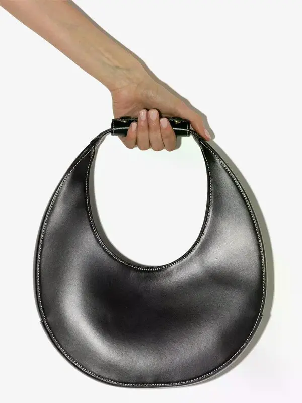 Staud Moon Leather Tote Bag - Black