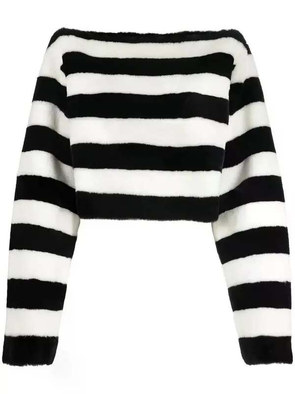 Balmain Boat-neck Striped Jumper - Black