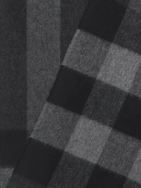 Burberry Plaid-check Fringed Cashmere Scarf