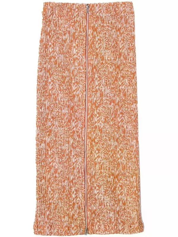 MULLER OF YOSHIOKUBO Knitted Midi Skirt - Orange