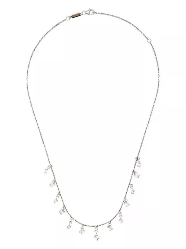 SUZANNE KALAN 18kt White Gold Cascade Diamond Necklace - Silver