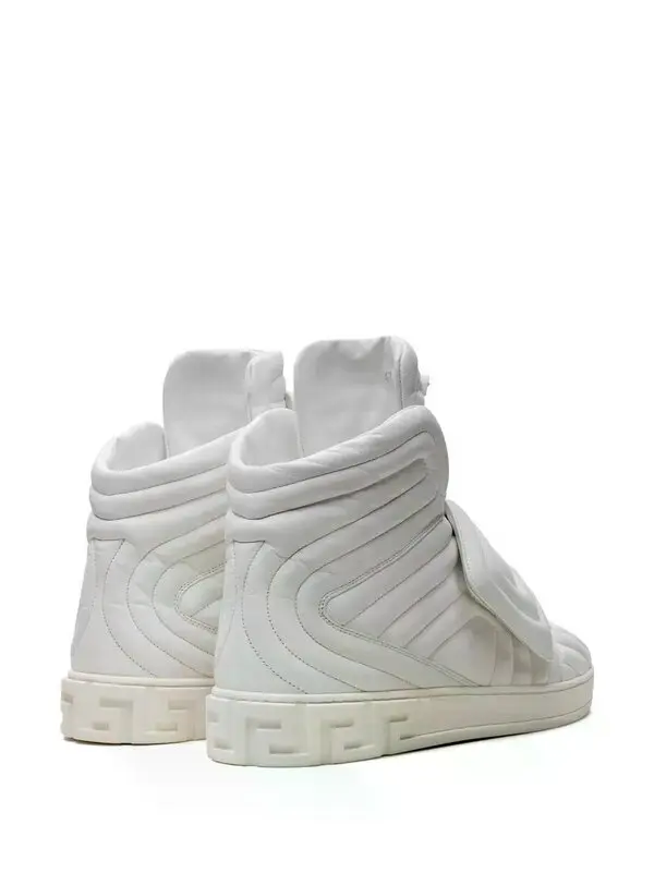 Versace Quilted High-top Sneakers - White