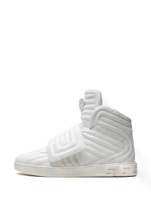 Versace Quilted High-top Sneakers - White