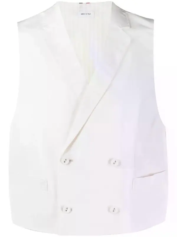 Thom Browne Double-breasted Silk Waistcoat - Neutrals