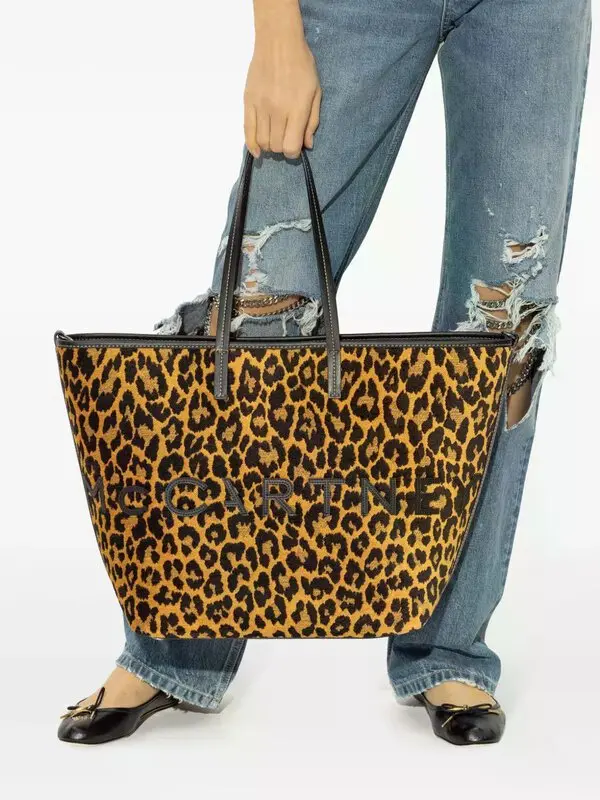 Stella McCartney Logo Cheetah-print Tote Bag