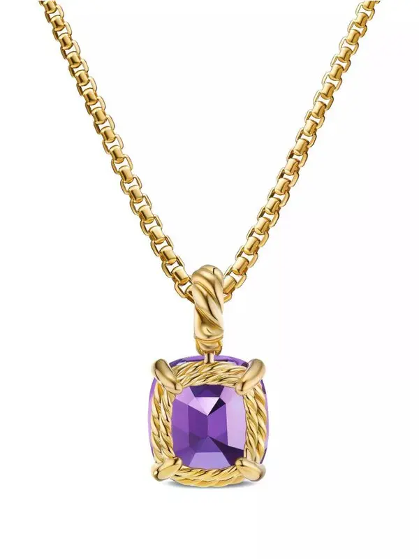 David Yurman 18k Yellow Marbella Amethyst Pendant - Gold
