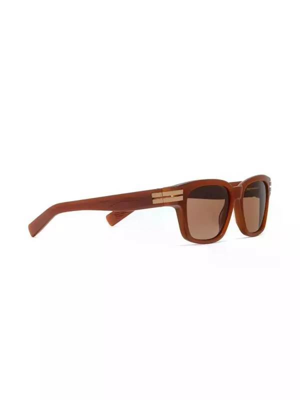 Zegna Square-frame Tinted Sunglasses - Brown