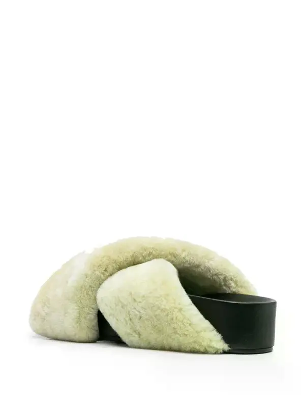 JIL SANDER Shearling Cross-over Sandals