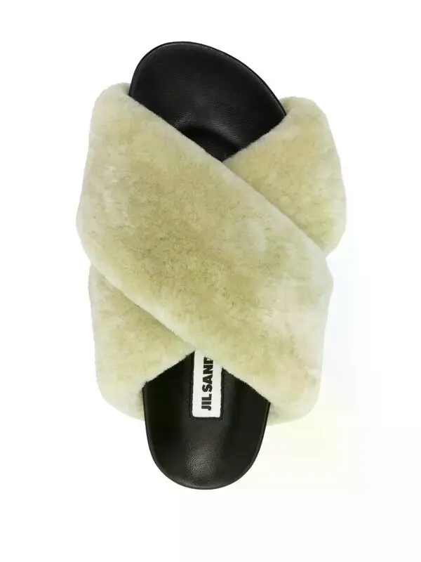 JIL SANDER Shearling Cross-over Sandals