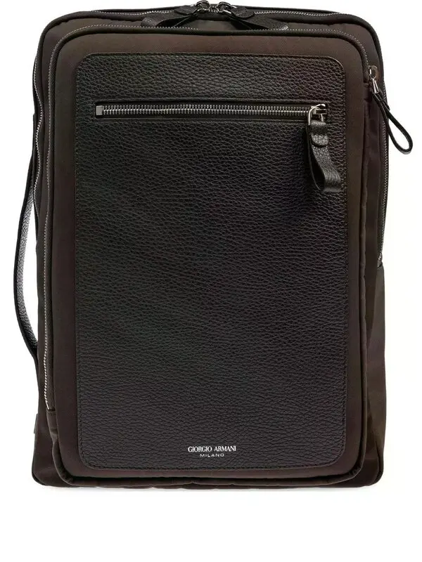 Giorgio Armani Logo-motif Backpack - Brown