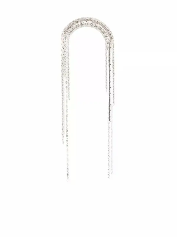 WOUTERS & HENDRIX Serpentine Falling Chains Statement Earring - Silver
